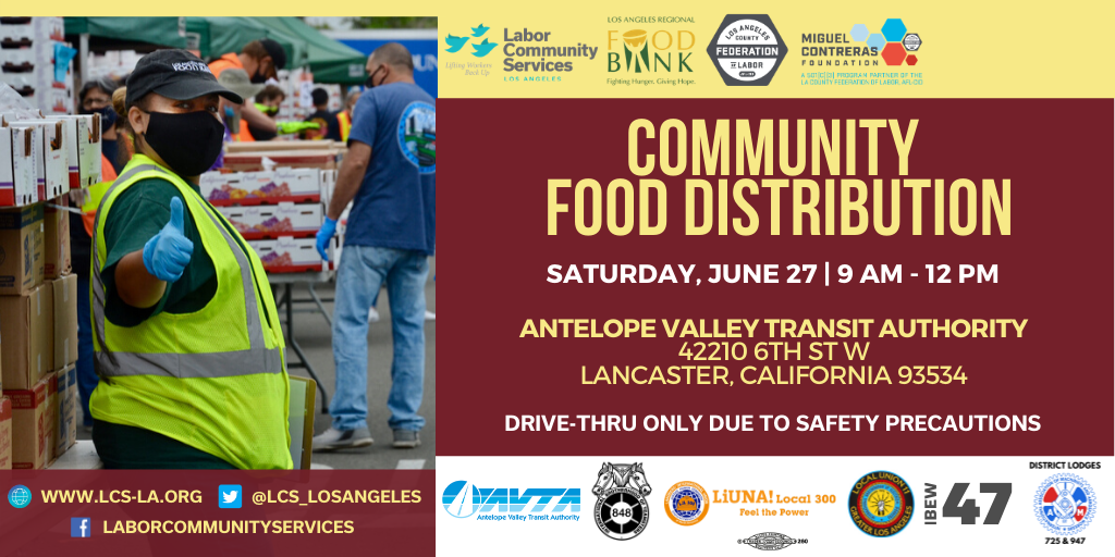 Community Food Distribution this Saturday, June 27th from 9 AM to 12 Noon